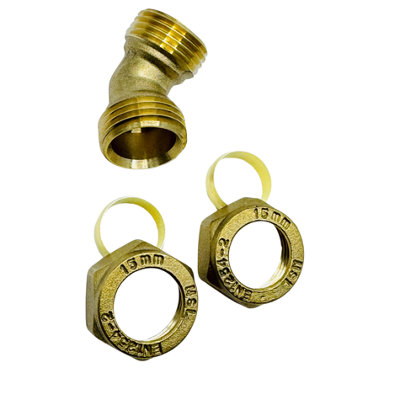 15mm Brass Compression 45 Deg. Right Angle Bend