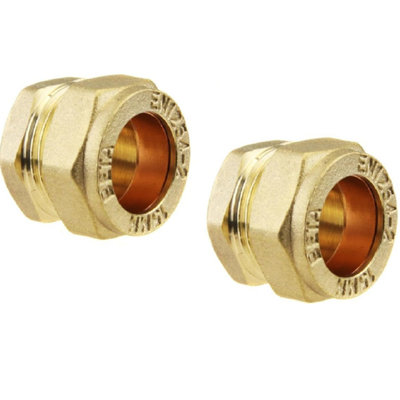 15mm Brass Compression End Cap Stop End WRAS Approved (Pack of 2)