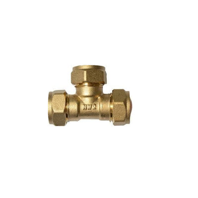 15mm Brass Compression Tee WRAS & BS Approved for Hot Cold Water ...