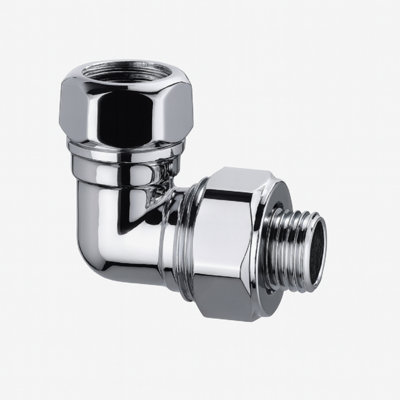 15mm Chrome Compression Elbow - C x C 90 degrees Pipe Fitting Connector ...