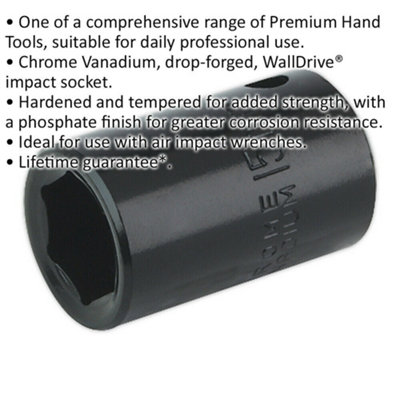 15mm Chrome Vanadium Forged Impact Socket - 1/2 Inch Drive Wrench Tool ...