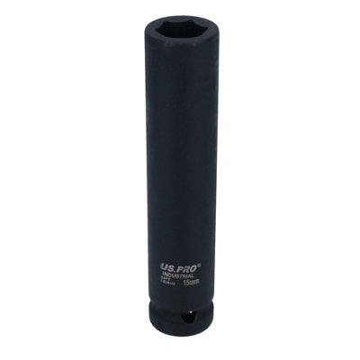15mm Extra Deep Long Metric MM Impact Socket 1/2" Drive 6 Sided Single ...