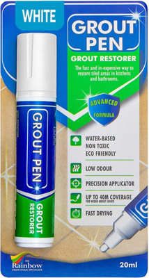 15mm Grout Pen Tile Restorer - Water Resistant, Anti-Mould Grout ...