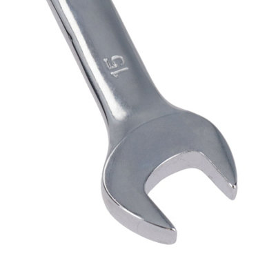 15mm Metric Flexible Combination Ratchet Spanner Wrench Bi-Hex 12 Sided