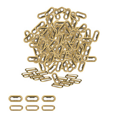 15mm Oval Shape Brass Eyelets with Washers, Bronze, 50pcs
