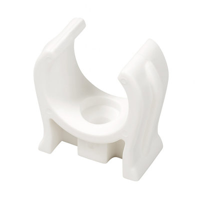 15mm Single Snap-In Open Pipe Clip White Plastic Support Bracket for ...