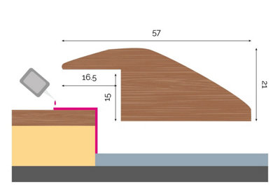 15mm Solid Oak Flooring Ramp Reducer Threshold Door Bar - Unfinished ...