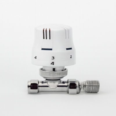 15mm Straight Strata 2 TRV Single White - Thermostatic Radiator Valve ...