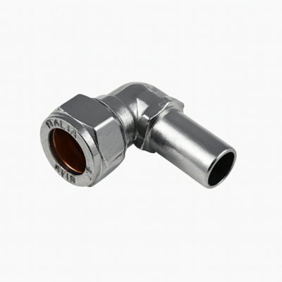 15mm x 15mm Brass Compression Street Elbow C x C Bright Chrome Finish