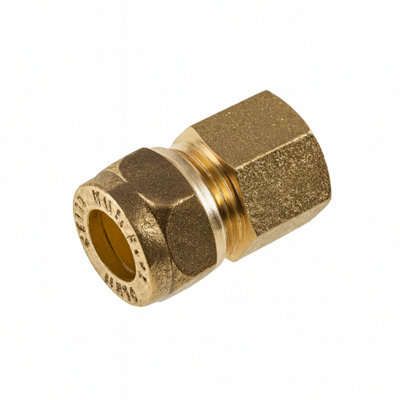 15mm x 3/4" Compression Female Iron Coupling - DZR Brass Pipe Fitting J601