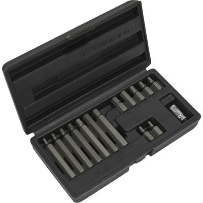 15pc Hex Key Socket Bit Set - 3/8" Square Drive Quick Change Short ...