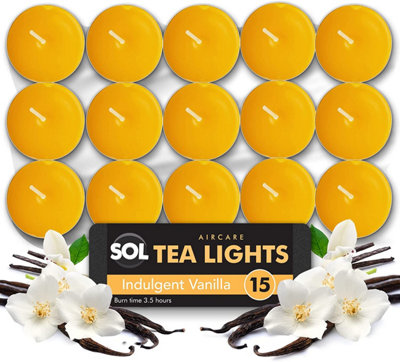 15pk Vanilla Tea Lights - Vanilla Tea Lights - Tea Light Candles - Long ...