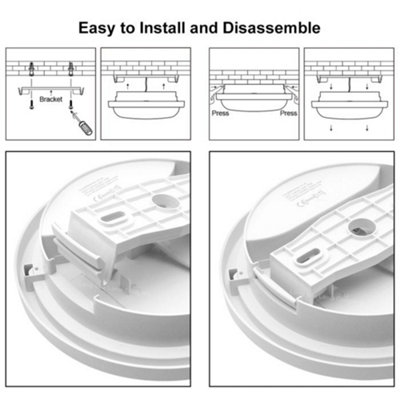 15w LED Bulkhead Round Ceiling Light Flush Mounted 6500k Cool White ...