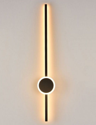 15W Modern Large Size Bedside Fancy Wall Light Scone Black 11 x 60 cm