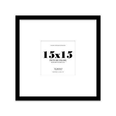 15x15" Black Picture Frame - 15x15" Square Frame with 11x11" Mount for ...