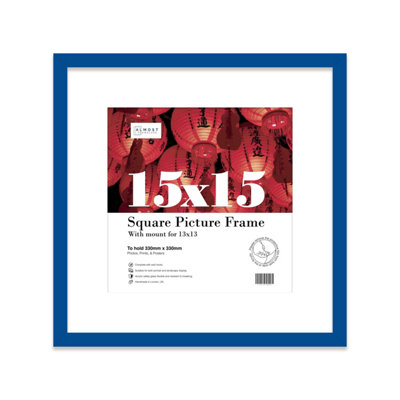 15x15" Blue Picture Frame - 15x15" Square Frame with 13x13" Mount for ...