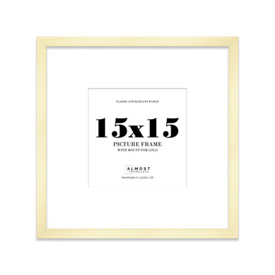 15x15" Gold Picture Frame - 15x15" Square Frame with 12x12" Mount for ...