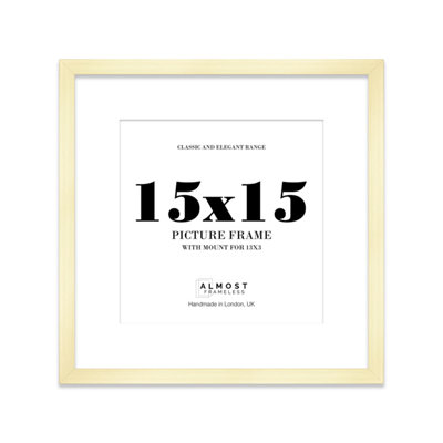 15x15" Gold Picture Frame - 15x15" Square Frame with 13x13" Mount for ...