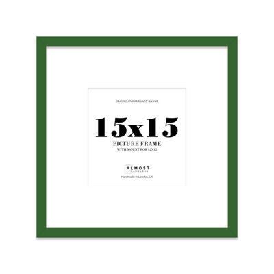 15x15" Green Picture Frame - 15x15" Square Frame with 12x12" Mount for ...