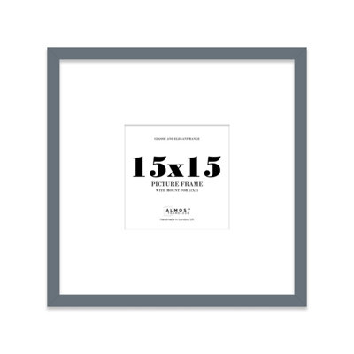 15x15" Grey Picture Frame - 15x15" Square Frame with 11x11" Mount for ...