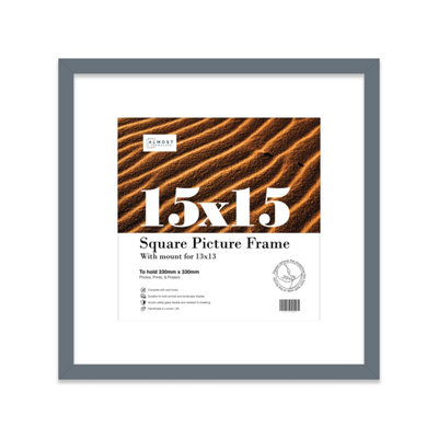 15x15" Grey Picture Frame - 15x15" Square Frame with 13x13" Mount for ...