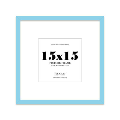 15x15" Light Blue Picture Frame - 15x15" Square Frame with 12x12" Mount ...
