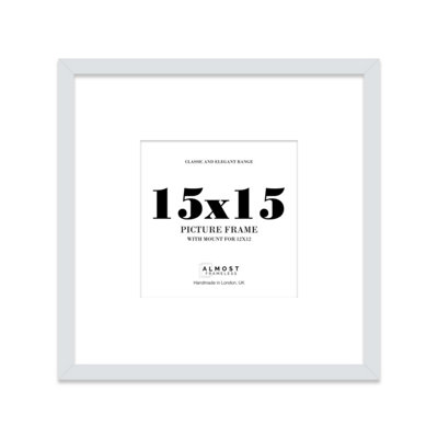 15x15" Light Grey Picture Frame - 15x15" Square Frame with 12x12" Mount ...