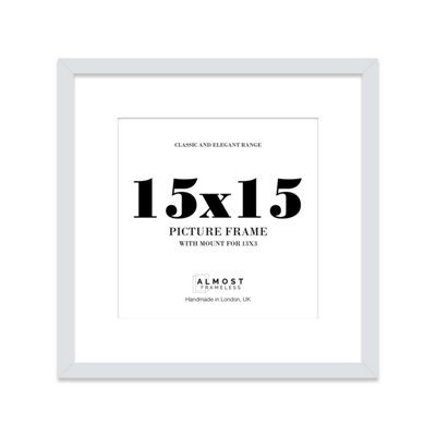 15x15" Light Grey Picture Frame - 15x15" Square Frame with 13x13" Mount ...