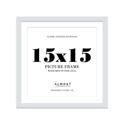 15x15" Light Grey Picture Frame - 15x15" Square Frame with 14x14" Mount ...