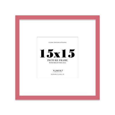 15x15" Pink Picture Frame - 15x15" Square Frame with 12x12" Mount for ...