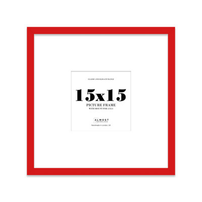 15x15" Red Picture Frame - 15x15" Square Frame with 11x11" Mount for ...