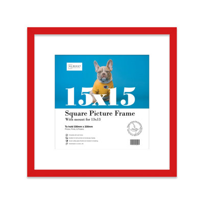 15x15" Red Picture Frame - 15x15" Square Frame with 13x13" Mount for ...