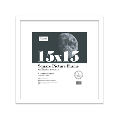 15x15" White Picture Frame - 15x15" Square Frame with 13x13" Mount for ...