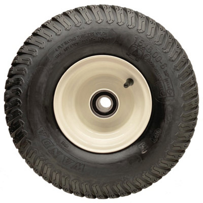 15x6.00-6 Grass Lawnmower Wheels Tyres Fitted on Rims 25mm Bearings ...