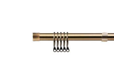 16-19mm Fenton Extendable Metal Curtain Pole Set Brass 160-300cm
