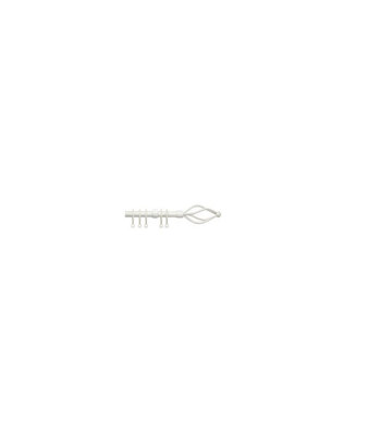 16-19mm Metal Crown Final Metal Curtain Pole Set - Cream