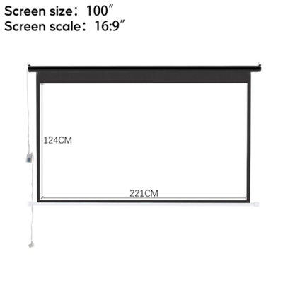 16:9 Portable Electric Motorized Projector Screen with Remote for Home ...