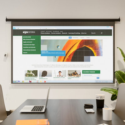 16:9 Portable Electric Motorized Projector Screen with Remote for Home ...