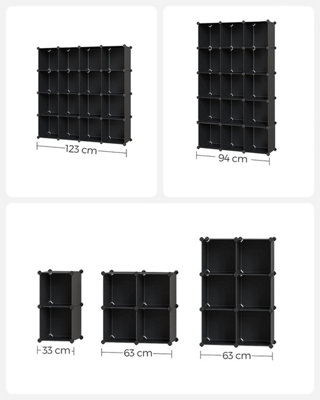 16-Cube Storage Unit, Shoe Rack, DIY Shelving System, Stackable Cubes ...