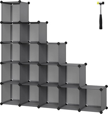 16-Cube Storage Unit, Shoe Rack, DIY Shelving System, Stackable Cubes ...