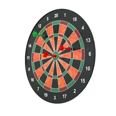 16 Double Sided Dart Board Set with 6 Tip Darts Indoor Outdoor ...