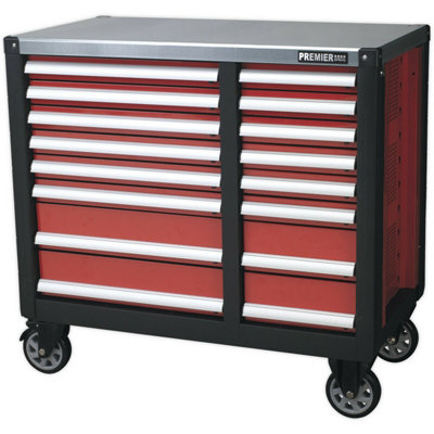 16 Drawer Mobile Workstation with Heavy-Duty Ball Bearing Slides and ...