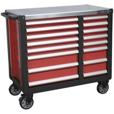 16 Drawer Mobile Workstation with Heavy-Duty Ball Bearing Slides and ...