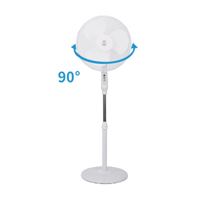 16 inch 40W White Stand Fan Pedestal Fan | DIY at B&Q