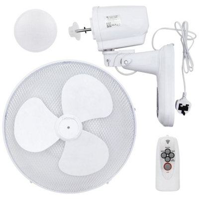 16 inch Oscillating Wall Fan Remote Control