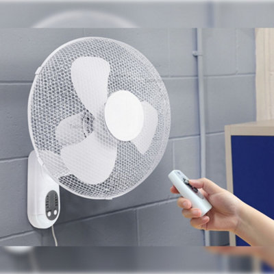 16 inch Oscillating Wall Fan Remote Control
