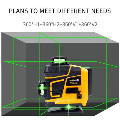 16 Line 360 Green Laser Level Self-Leveling with Rechargeable Battery ...