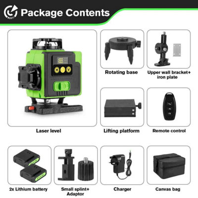 16 Lines 4D Laser Level APP Remote Control Rechargeable Self-leveling ...