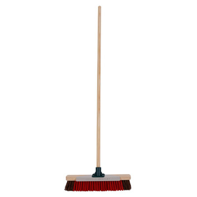 16" Outdoor Utility Broom with Scraper
