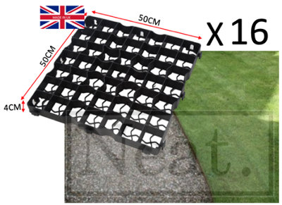 16 Pack (4m²) - Neat Plastics Gravel/Grass Grid Paver Path Base Mat FOR ...